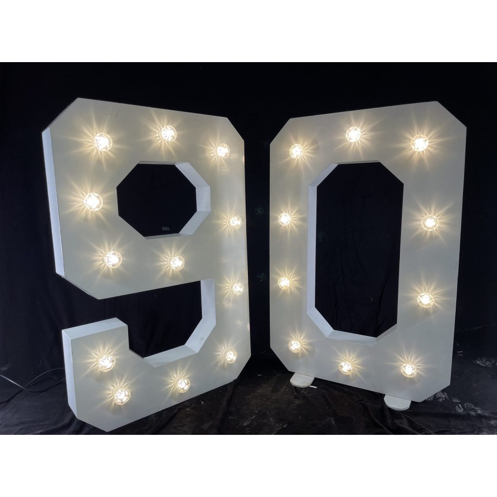 LED Light Up Number 90 - Lumiere Light up Hire