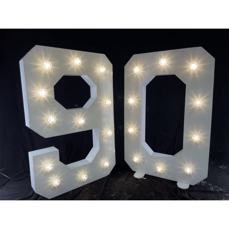 LED Light Up Number 60 - Lumiere Light up Hire