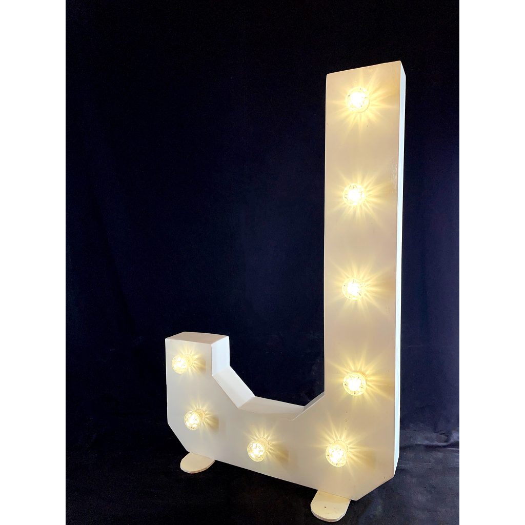 Light up letter J - Lumiere Light up Hire